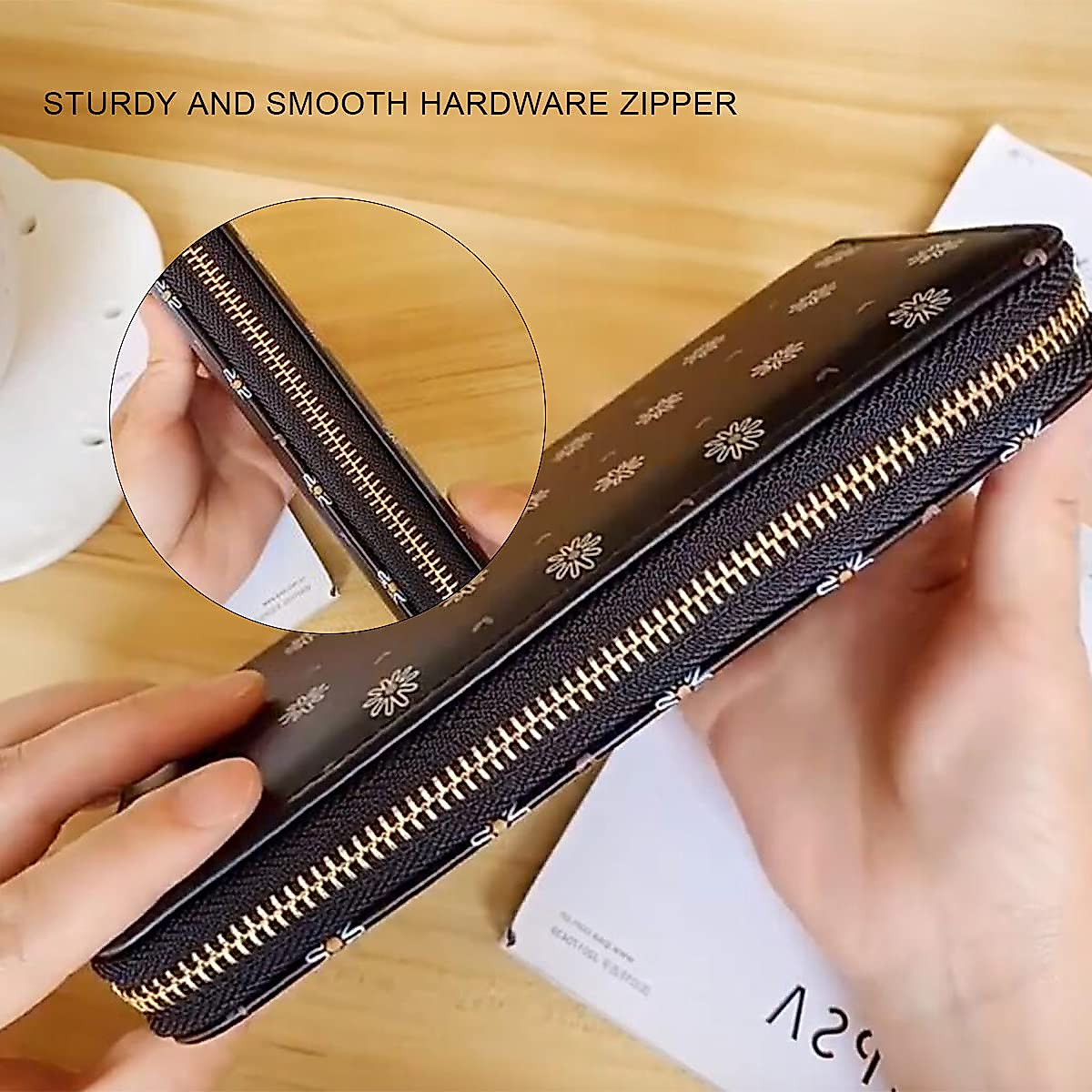 Ladies Wallets, PU Leather Long Wallets, Multi-card Slot Flower Wallets, Zipper Pocket Coin Purses, New Large-capacity Wallets, Exquisite Gifts for Girlfriends and Colleagues