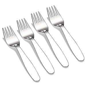 VANRA Premium 18/8 Stainless Steel Children Cutlery Set 5.8-inch Kids Dinner Forks Set 4 Pieces Silverware Flatware Utensil Set for Home School (4 Forks)
