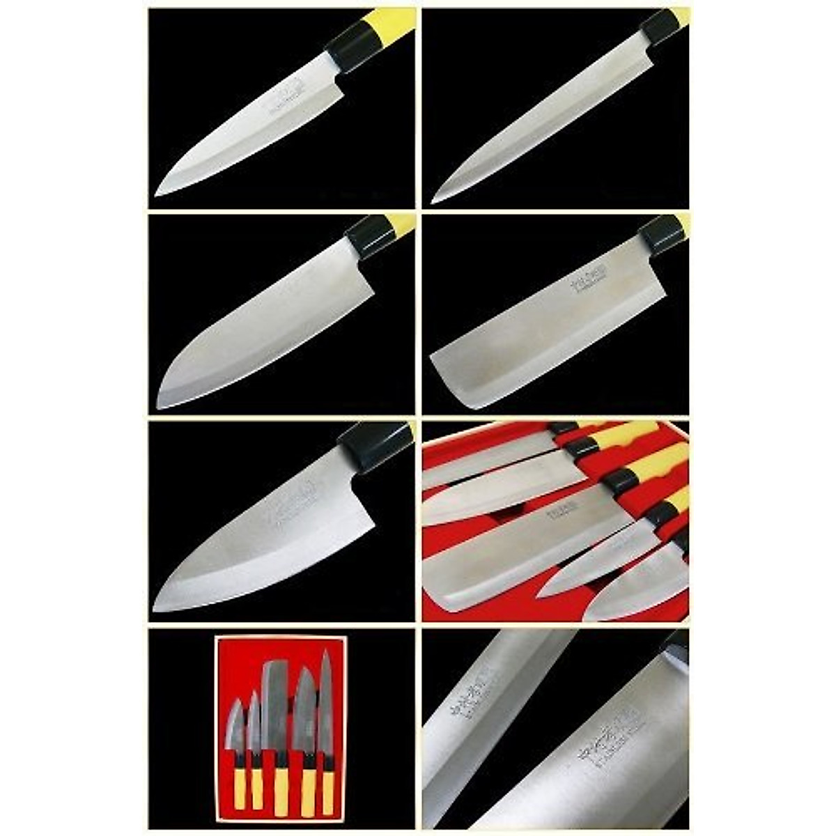 Japanese Kitchen Knife Set of 5 (Wooden Box Case) Mr. Takaaki Nakamura