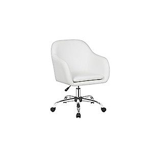 IDS Online Faux Leather Office Desk Swivel Chair, White
