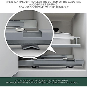 YEKIM Corner Pull Basket Kitchen Cabinet, Soft Close Blind Corner 4 Shelves, 2 Tier Sliding Cabinet Organizer, Kitchen Cabinet Corner Shelving Corner Swivel Organizer