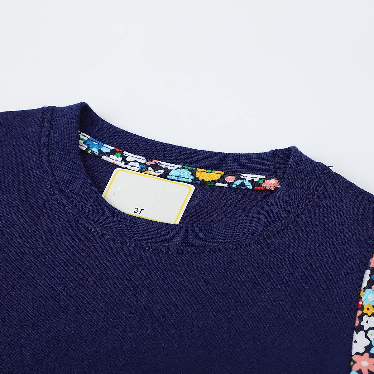 HILEELANG Kids Girl Dress Long Sleeve Winter Spring Easter Bunny Applique Cotton Casual Playwear Basic Shirt Dresses 5T