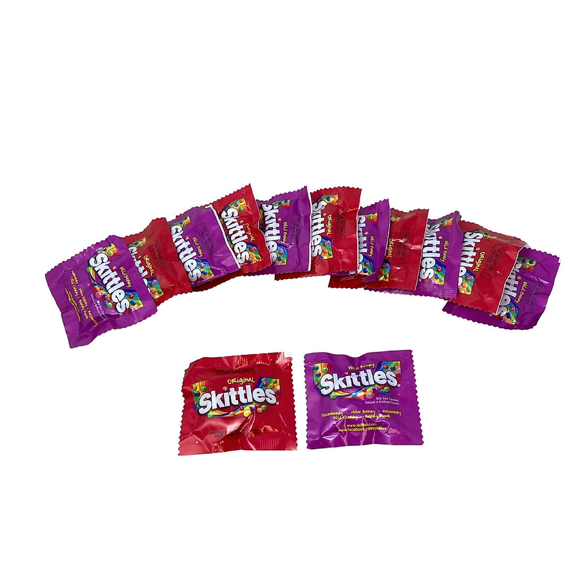 Klub Bulk Skittles Candy Assortment -3-lbs-Wild Berry & Original Flavor Skittles Candy Coated Fruit Chew Bites Individually Wrapped Mini Packs- Bulk Party Size Variety Pack (48-Oz)