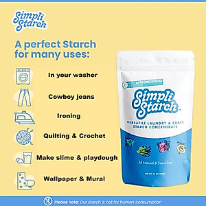Liquid Starch Concentrate - Instant Mix Powder (Makes 3 Gallons) Perfect for laundry, spray starch, ironing, quilting, crochet, slime, play dough and other fun craft projects - 1 Pack-16oz
