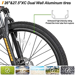 HILAND Rockshark Electric Bike Electric Mountain Bike Aluminum 26/27.5 inch 350W 20MPH Adults E-Bike Shimano 21 Speed Disc Brake Suspension Fork with 36V 10.4Ah Removable Battery