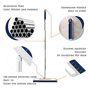 Multifunction Magic Broom Sweeper 4-1 Extral Long Handle Silicone Floor Squeegee Broom no Bristles Excelent for Flat Floor and Especial Good Job for Pet Hair Remover