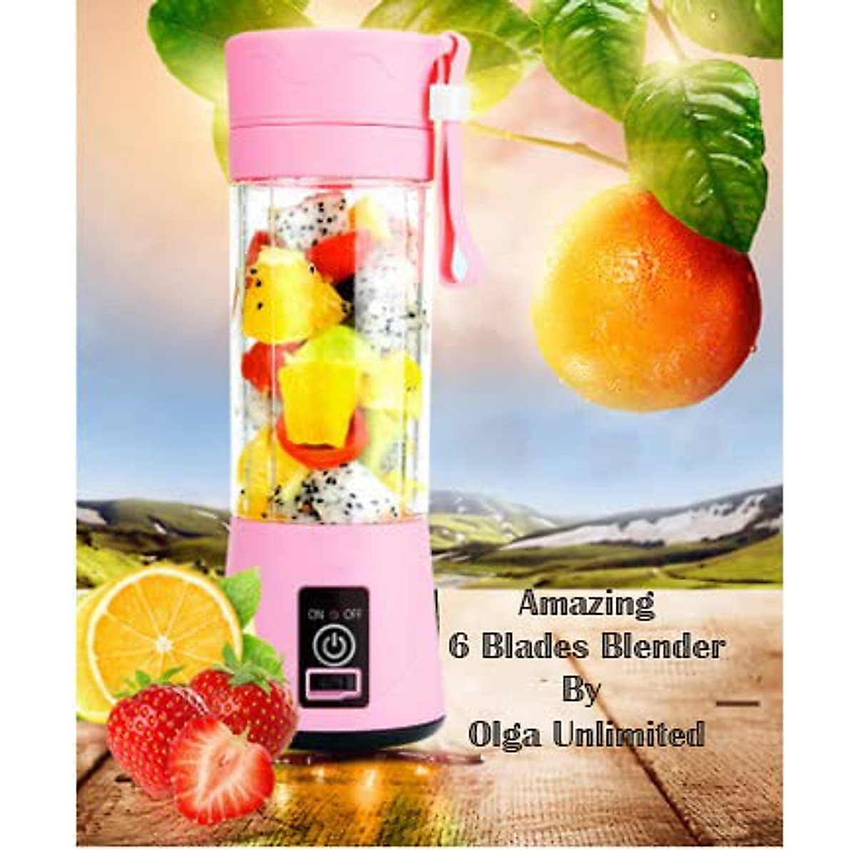 380ml Portable Blender,Travel Blender,Mini Blender,Personal Mixer Fruit Rechargeable with USB, for shakes and smoothies (Pink)