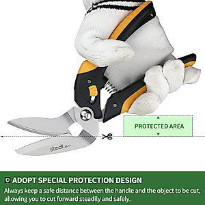 stedi 9-Inch Scissor Heavy Duty, All Purpose Scissors, Cardboard and Carpet Shears, TPR Handle, Extremely Sharp Blades with Finely Serrated -Easy Cutting Thick Paper, Leather, Sewing Fabric