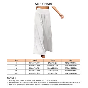 Women's Casual Pants Elastic High Waist Wide Leg Loose Summer Solid Color Splicing Sweatpants Yoga Running Sports(S-White)