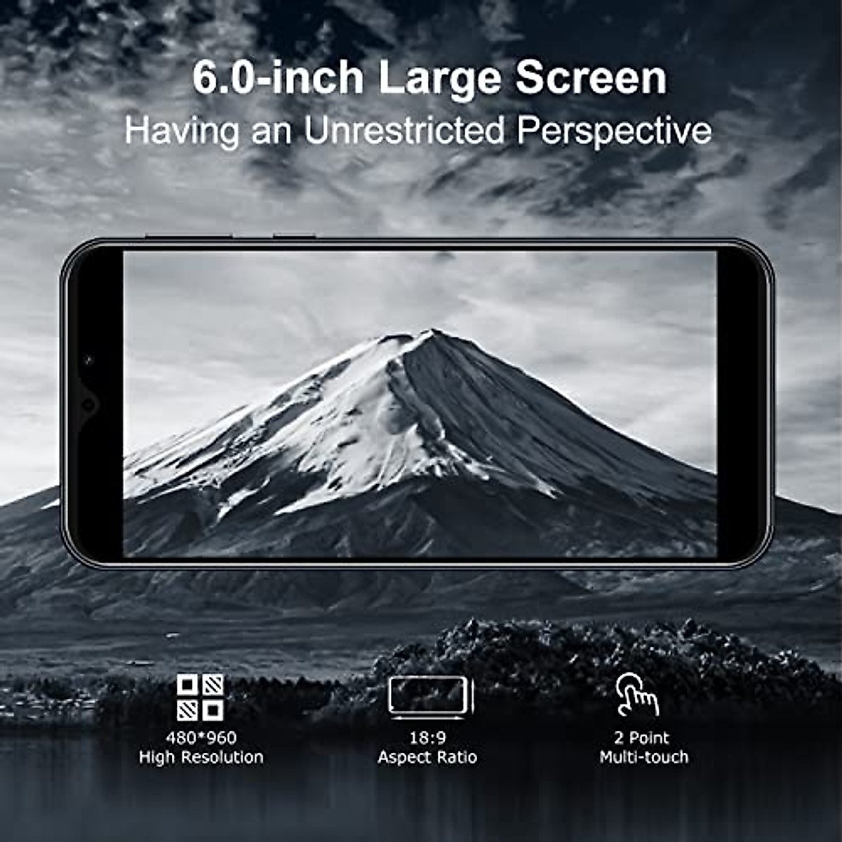 Xgody Unlocked Cell Phone X60, 6.0 Inch Android 9.0 OS Smartphone, 2022 New 4G Dual SIM Standby Cheap Cell Phones, 3000mAh Massive Battery Dual 5MP Camera Android Phone with Face Recognition (Black)