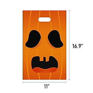 Lulu Home Halloween Jack O Lantern Bags, Plastic Goodie Bags for Trick Or Treat, Party Favor Bags, 72PCS