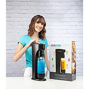 Drinkmate OmniFizz Sparkling Water and Soda Maker, Carbonates Any Drink, ULTIMATE BUNDLE With CO2 and BPA Free Bottles (Matte Black)