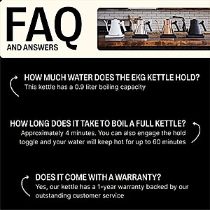 Fellow Stagg EKG Electric Gooseneck Kettle - Pour-Over Coffee and Tea Kettle - Stainless Steel Kettle Water Boiler - Quick Heating Electric Kettles for Boiling Water - Matte White