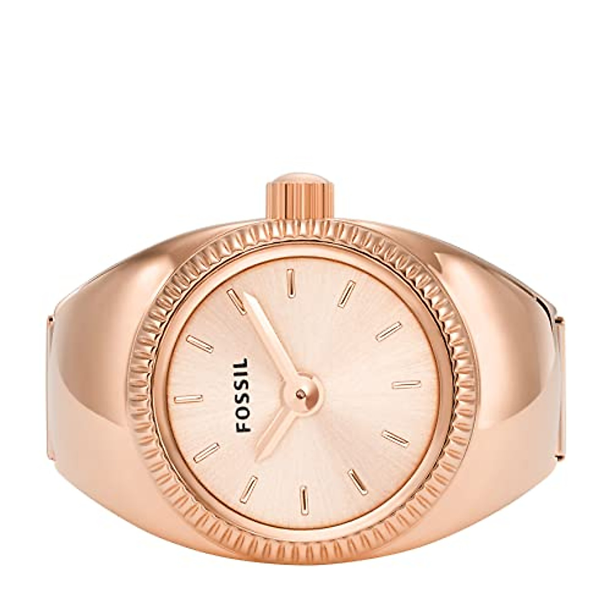 Fossil Women's Quartz Stainless Steel Two-Hand Watch Ring, Color: Rose Gold (Model: ES5247)