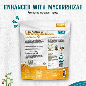 Back to the Roots Edibles Plant Food - Organic, Sustainably-Made Garden Fertilizer Made with Dolomitic Limestone, Mycorrhizae, and Kelp and Alfalfa Meal - 1.5 lb Premium Blend