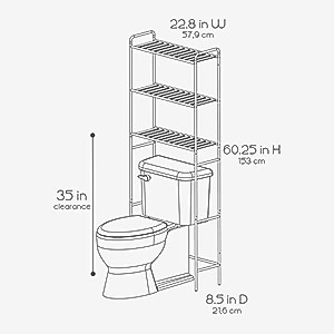 Zenna Home 2265NN Slat Style Bathroom Space Saver, Satin Nickel
