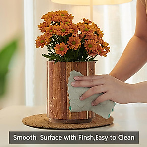 Sameme Acacia Wood Utensil Holder for Kitchen Counter, 360° Rotating 7.3"+5.7" Large Cooking Utensil Holder,Kitchen Utensil Crock for Countertop,Farmhouse Kitchen Decor,Spatula Holder Set of 2