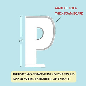 DZDY 3FT Giant Mosaic Balloon Frame Large Marquee Letters DIY Kit Alphanumeric Birthday Party Decor, Wedding Backdrop Decoration Anniversary Decoration (P)