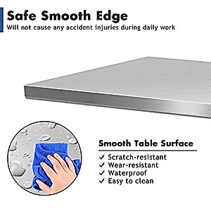 PETSITE Stainless Steel Work Table 48×30 Inch, Commercial Kitchen Prep Station Heavy Duty with Adjustable Under Shelf for Restaurant, Home, Garage and Hotel