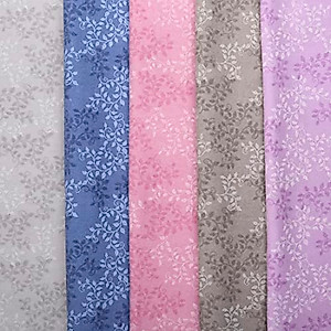 Mook Fabrics Flannel Leaves, Grey, 15 Yard Bolt