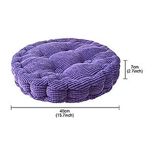 Saim Round Pillow Chair Pad Thickened Tatami Cushion Indoor Outdoor Pad (Purple - 40cm)