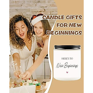 New Beginnings Gifts for Women, Going Away, Goodbye, Farewell Gifts for Coworkers, Congratulations New Job Gifts, Divorce Gifts for Women, Handmade Lavender Natural Soy Wax Candle Gifts (7oz)