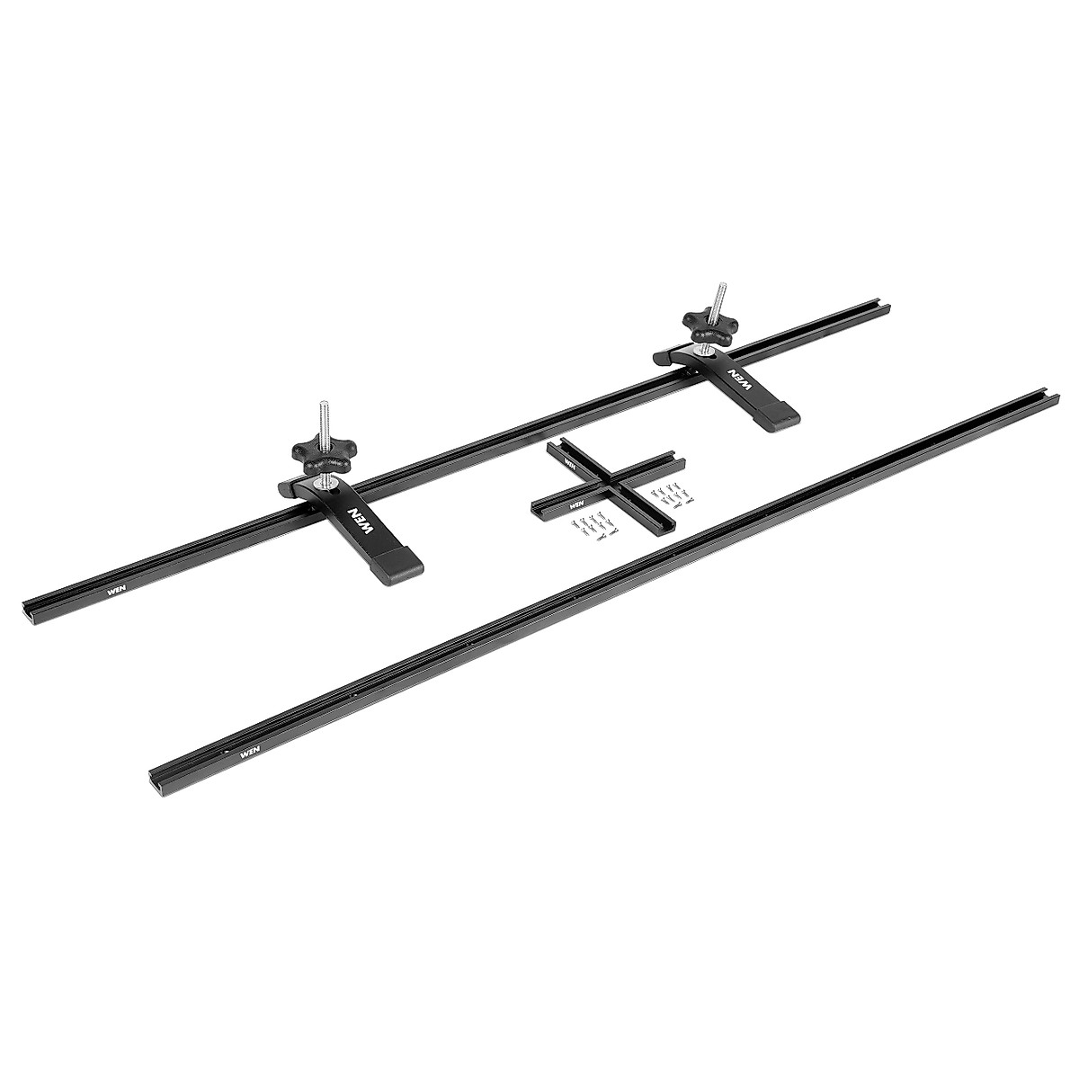 WEN 36-Inch Universal T-Track, Hold Down Clamps, and Intersection Kit for Woodworking (WAT362)