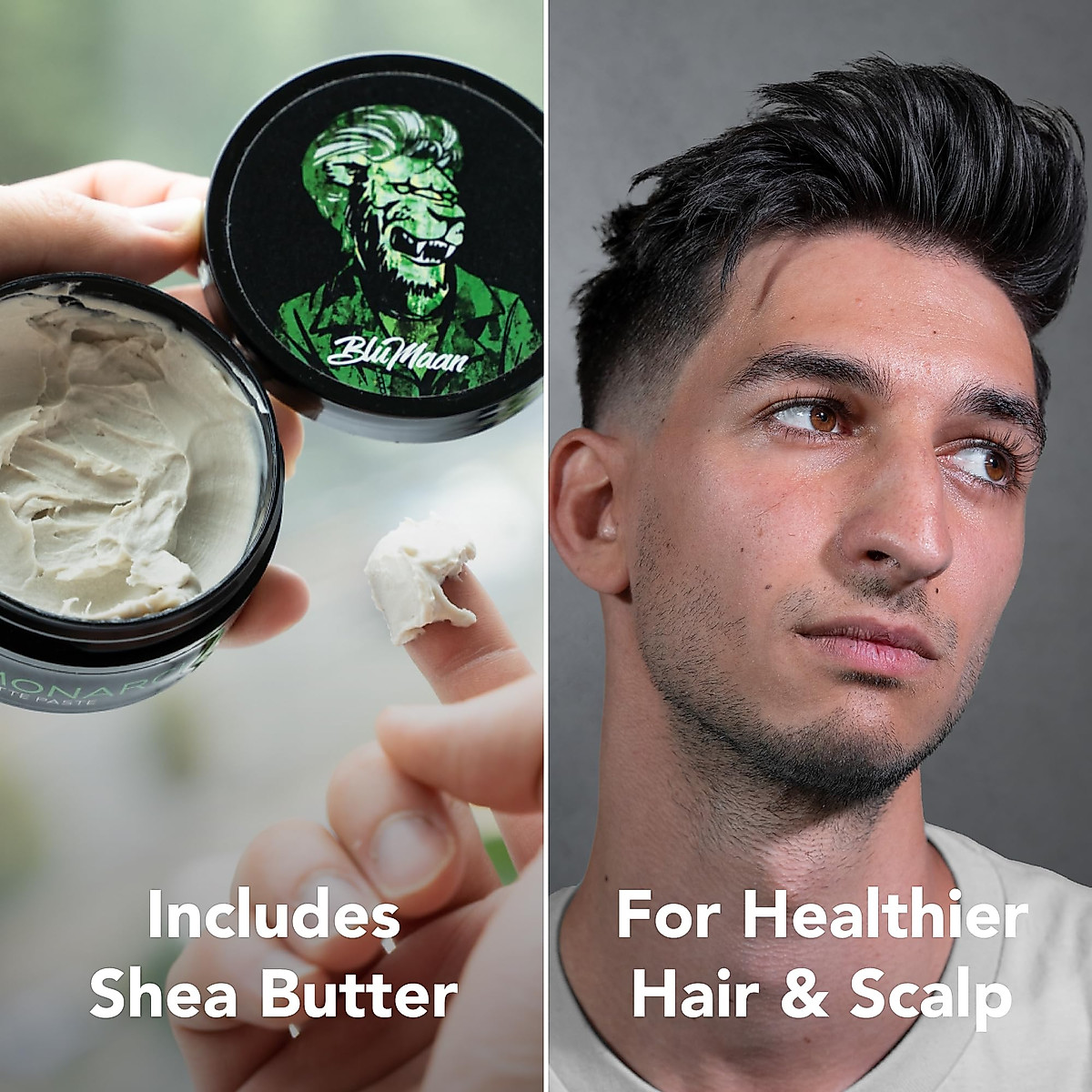 BluMaan Monarch Men’s Matte Paste - High Hold Matte Finish - Versatile, Easy To Apply, Weightless Control, Nourishing and Cleansing Hair Care Essential with Natural Ingredients