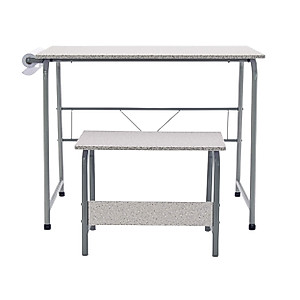 SD Studio Designs Project Center, 55128 Craft Table Play Desk with Bench, Grey, 37.75"W x 21.75"D x 28"H,Grey