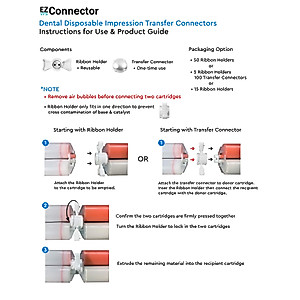 EZ VPS Connector 1:1 Ratio Dental Impression Material Transfer Connector (5 Ribbon Holders + 100 Transfer Connectors)