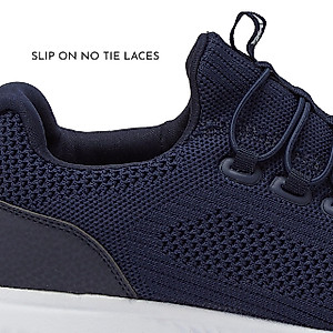 Avia Air Slip On Shoes for Women - Casual Comfortable Athletic Tennis Walking Sneakers for Women with Memory Foam - Navy Blue/White, 8 Medium