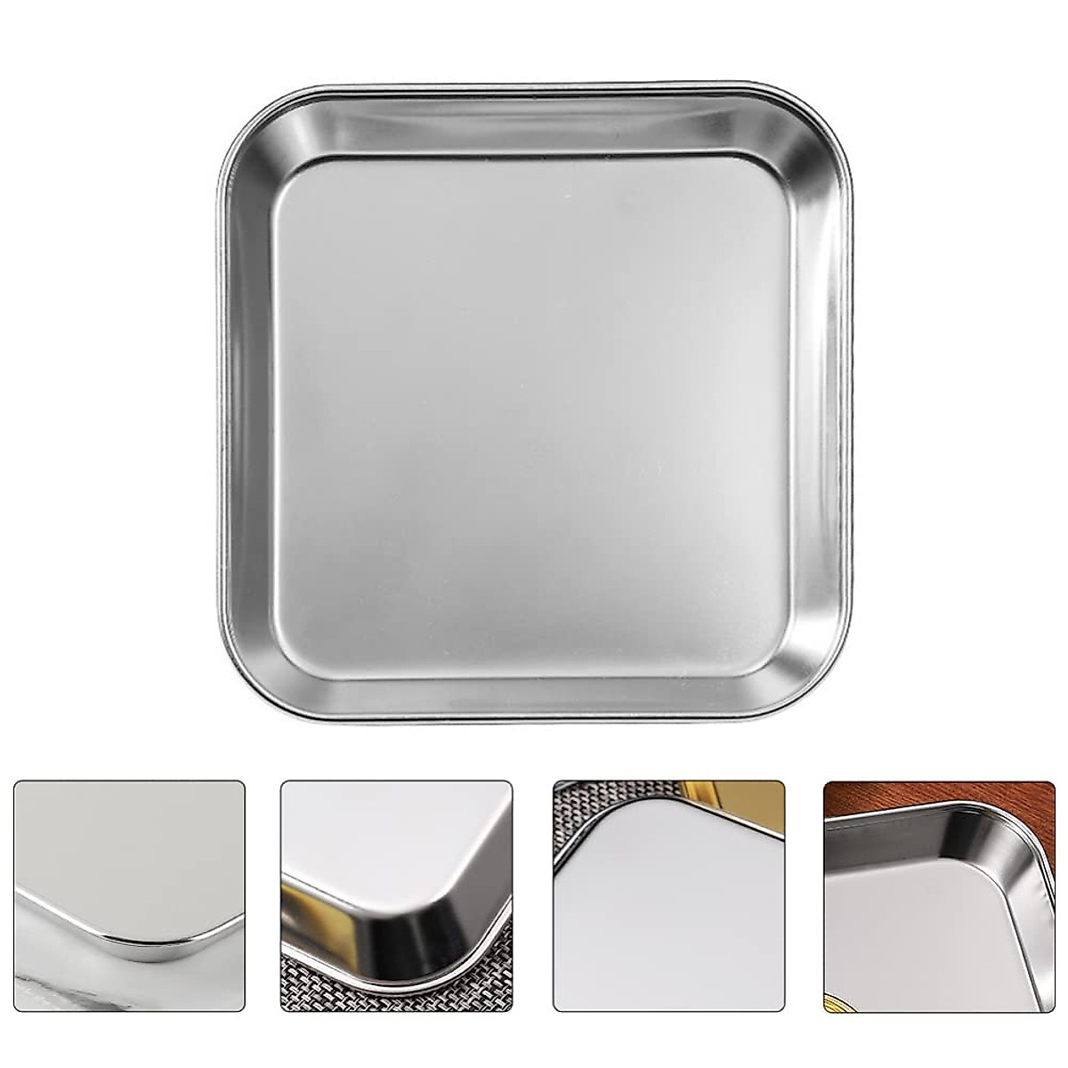 1pc Stainless Steel Dinner Plate Pork Chop Plate BBQ Plate Outdoor Camping Plate Candle Holder Tray BBQ Platter for Kids Stainless Steel Tableware Food Baby Sushi Plate