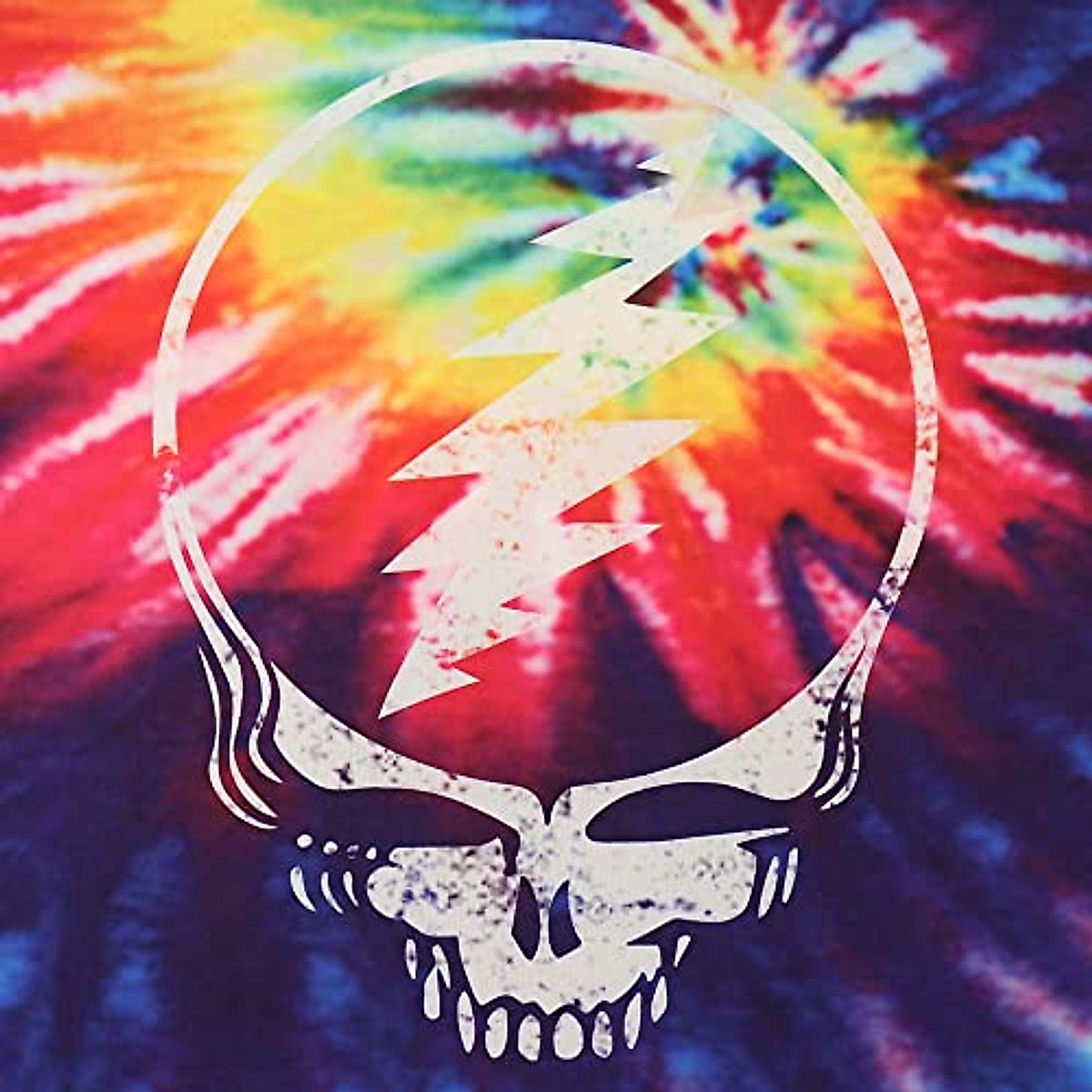 SEC.119 SEC Grateful Dead Men's Tie Dye Multicolor Swim Shirt Long Sleeve | Loose Fit | Sun Protection, Quick Dry | Officially Licensed Apparel, Extra Large