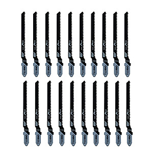 TAROSE 20-Piece T119BO 3 Inch 12 TPI Assorted T-Shank Scrolling Jig Saw Blades Set for Precision Cutting Wood