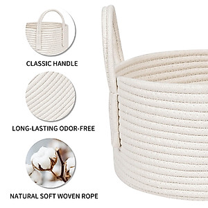 CubesLand Cute Small Baby Nursery Baskets Bin,Cat Toys Storage Basket,Soft Woven Baskets Set 2,Cube Organizer Basket Bin,Off White Basket Home Decor 9.5x5.51