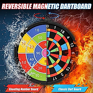 Magnetic Dart Board w/ 12 Darts, Toys for Boys Age 8-12, Safe Indoor Outdoor Games for Kids 8-12, Teen Gifts for 6 7 8 9 10 11 12 13 14 Year Old Boys Girls