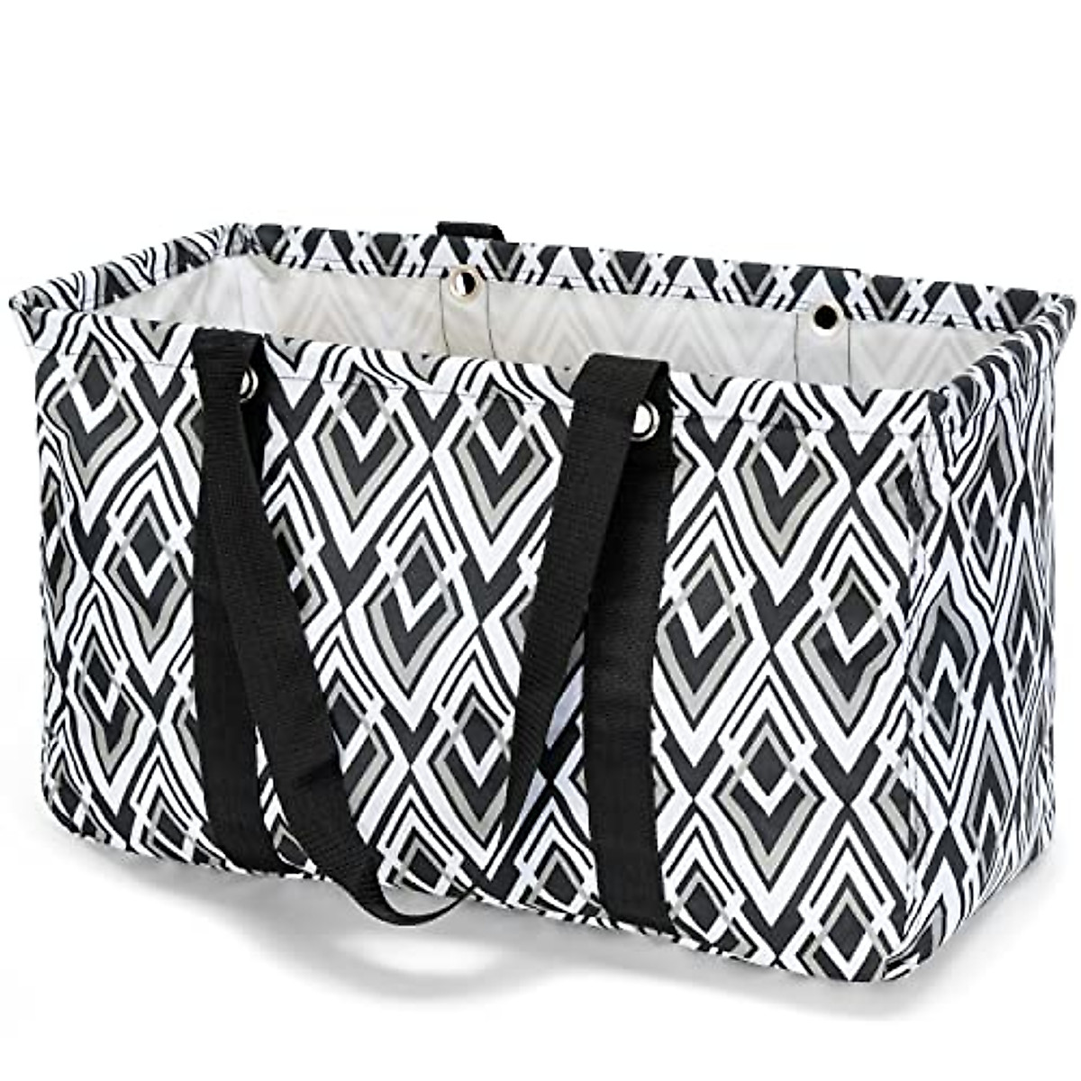 VP Home Reusable Tote Bags (Geometric Diamond) for Grocery and Picnic Bags for Trip Birthday Party, Mother's Day, Holiday, Christmas Day, Grocery Store, Supermarket, Outdoor Picnic etc