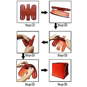 Bieye LSB001 Collapsible Leather Storage Bin Decorative Desk Organizer for Jewelry Makeup Pen Pencil Glasses Remote Controller Storage (Pink, 4WX4LX4H)