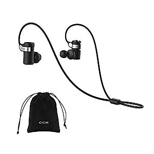CCK Bluetooth Headphones Wireless Earbuds Sports Best Running Earphones Hi-Fi Stereo Noise Cancelling Sweatproof for Gym Workout Exercising in Ear Headsets Computer iPhone Android (Black), S,M,L