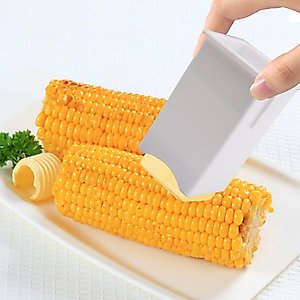 Corn Cob Butter Spreader, Corn Cob Butter Holder with Built-in Cover(Set of 2)