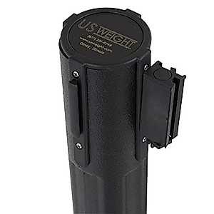 US Weight - U2000 Sentry Stanchion with 6.5 Foot Retractable Belt – Easy Connect Assembly (2-Pack), Black