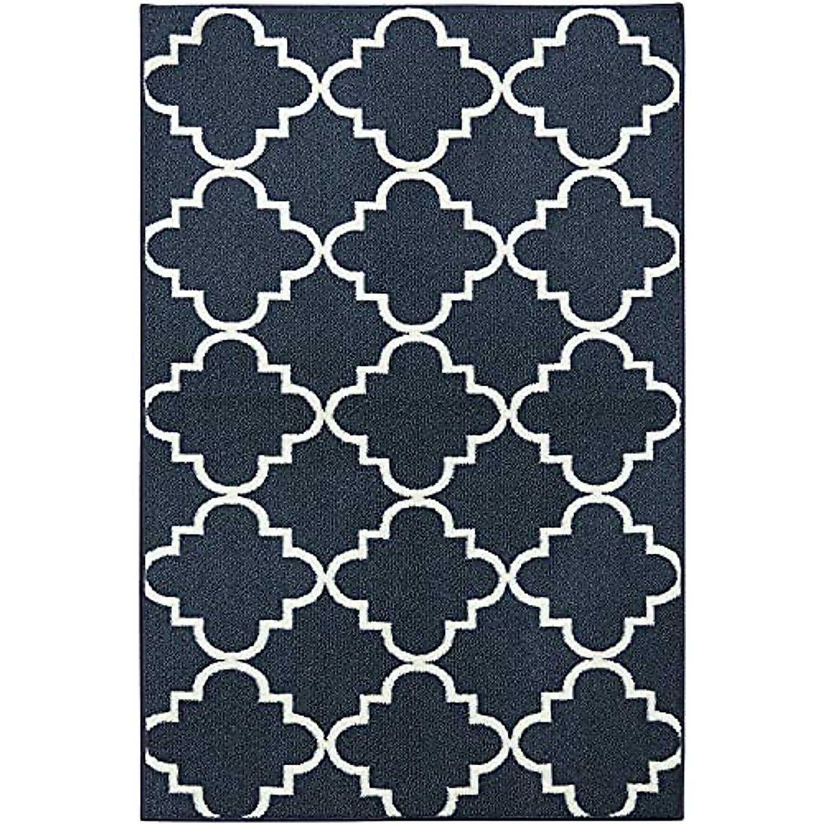 Mohawk Home Soho Fancy Trellis Geometric Lattice Printed Area Rug, 2 ft 6 in x 3 ft 10 in, Navy