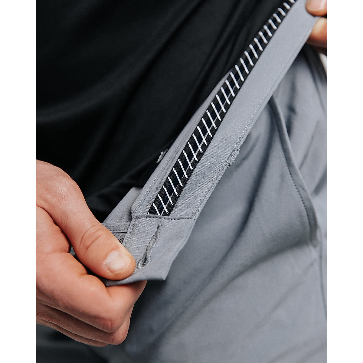 Primo Golf Jogger, Lightweight Four-Way Stretch Golf Pant, 4 Pockets, Inner Gel Waistband, Elastic Zipper Ankles, Light Gray, 30 Regular