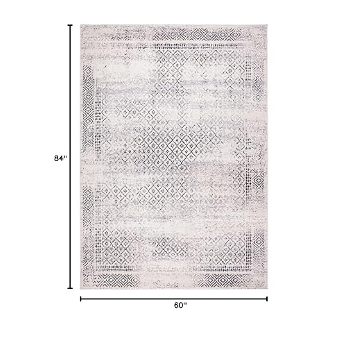 Rugshop Bohemian Oriental Area Rug 5' x 7' Gray