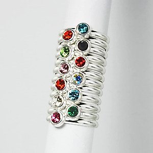 SILVERLINE JEWELRY - 925 Sterling Silver Birthstone Adjustable Toe Rings, Birth Month Open Stackable Rings June, Light Amethyst