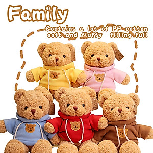 Galatee Cute Teddy Bear Plush Stuffed Animal, Teddy Bear with Coffee Hoodie, Gifts for Children(11.8" Brown)