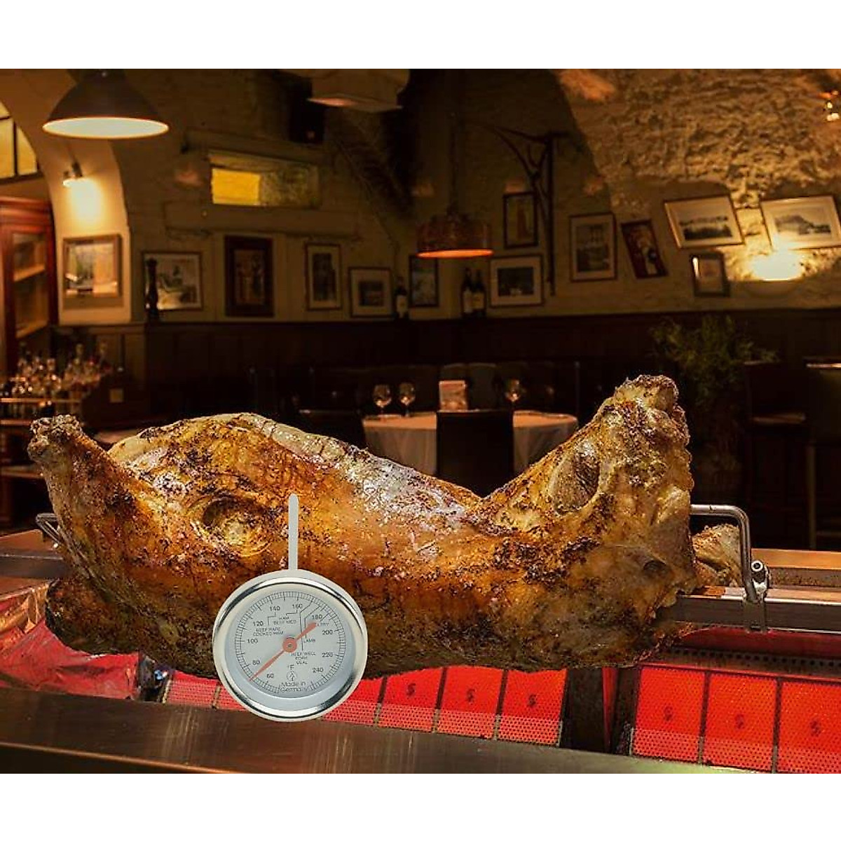 2 in Analog DIAL Meat Thermometer - 5.5 in Stainless Steel Probe Cooking Thermometer - Instant Read Food Thermometer - Candy Thermometer - Oven THERMOMETERS - Grill Thermometer - BBQ Thermometer