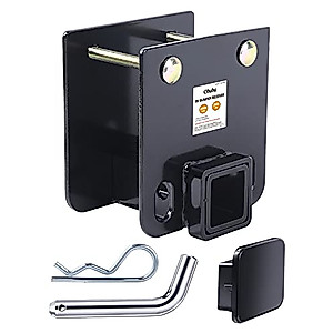 Ohuhu RV Bumper Hitch 2" Receiver Adapter with Hitch Pin & Hitch Cover, Openning 3500 LBS Capacity Fits 4" x 4" Bumper Trailer Towing Cargo Carrier Bike Racks