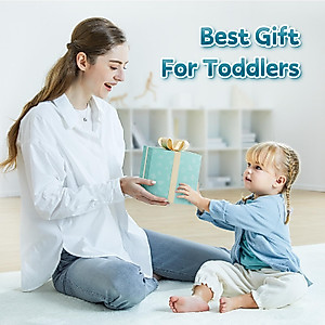 TOP BRIGHT Toys for 1 Year Old Boy and Girl Birthday Gifts, Activity Cube Wooden Educational Toys for One Year Old Bead Maze Shape Sorter