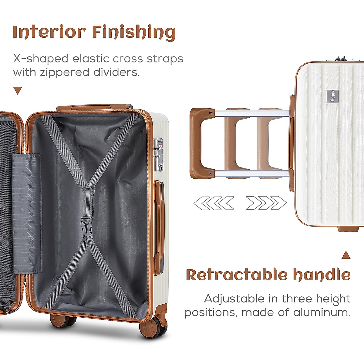 imiomo Carry on Luggage Sets,20 Inch Expandable Carry-on Suitcase with Spinner Wheels,Hard Shell Lightweight Rolling Travel Luggage with TSA Lock